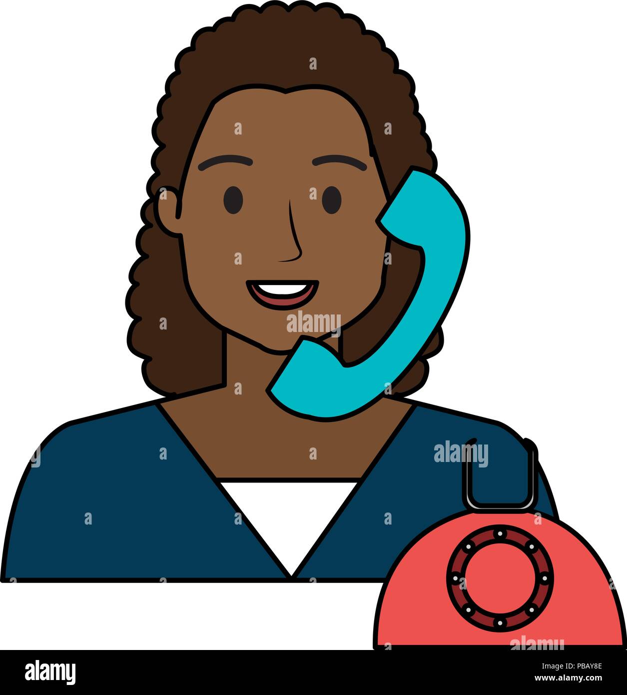 call center woman with telephone character Stock Vector Image & Art - Alamy