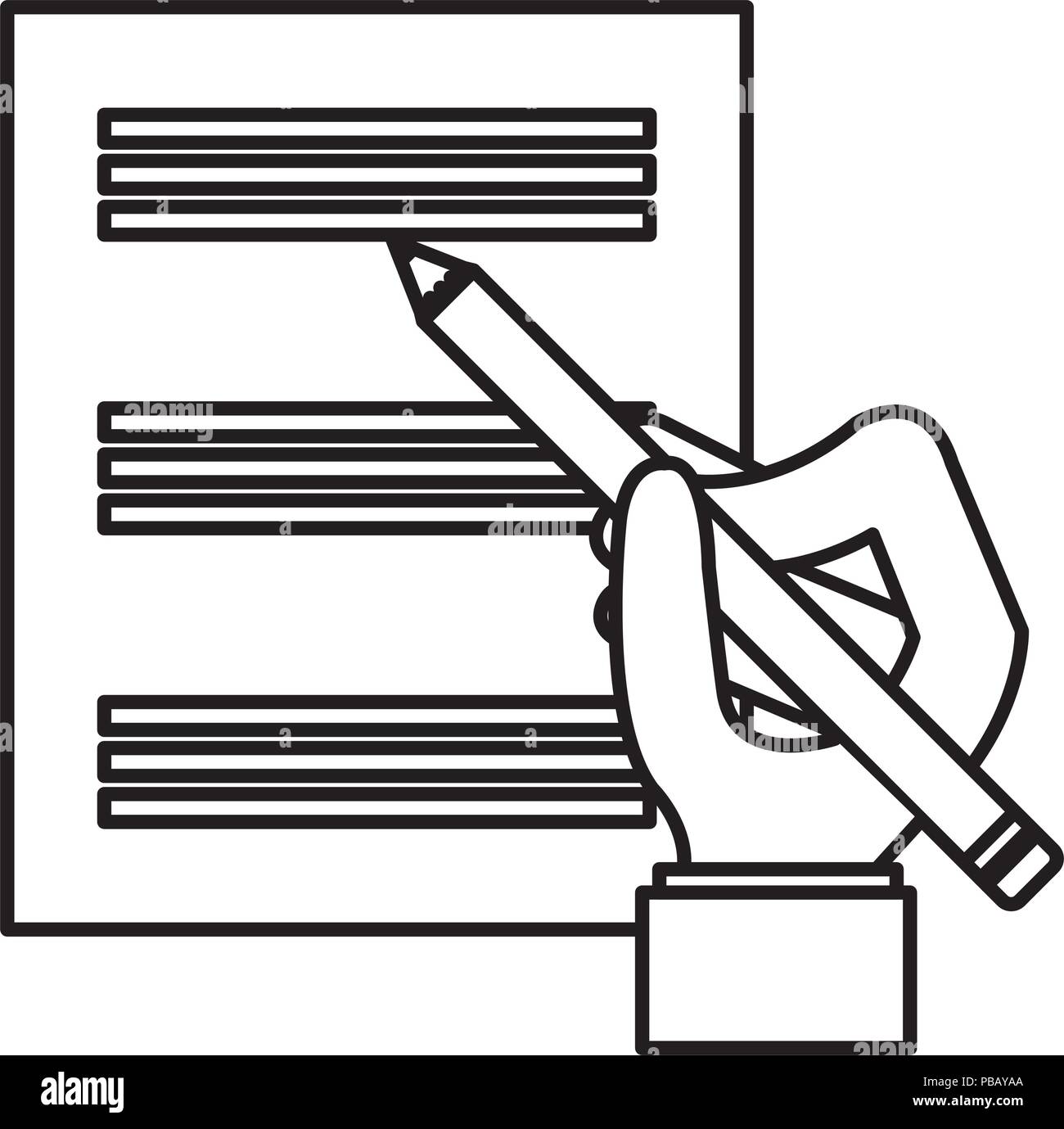 hand writing with pencil in documents paper Stock Vector Image & Art ...