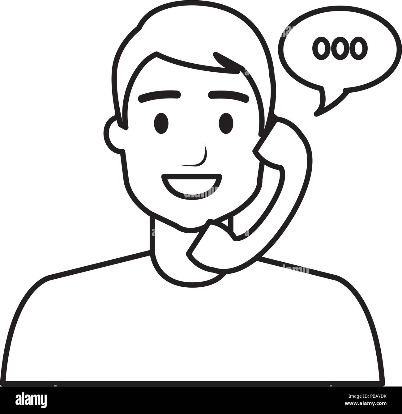 call center agent with telephone and speech bubble Stock Vector Image ...