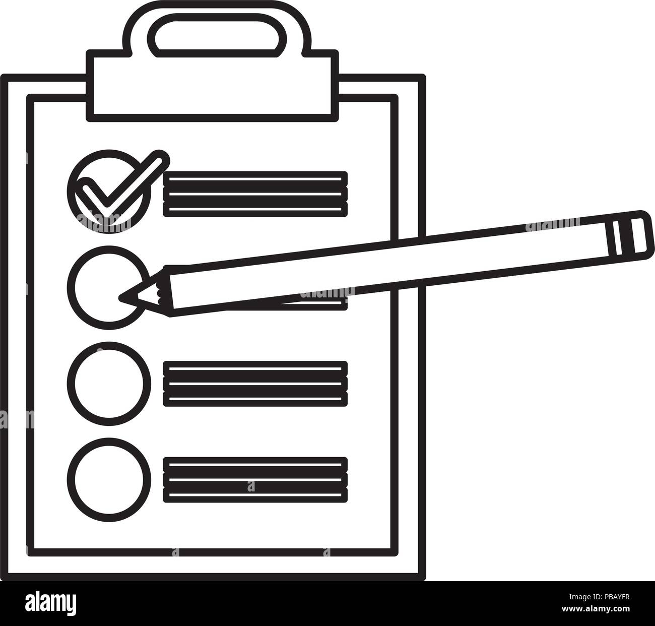 clipboard checklist with pencil Stock Vector Image & Art - Alamy