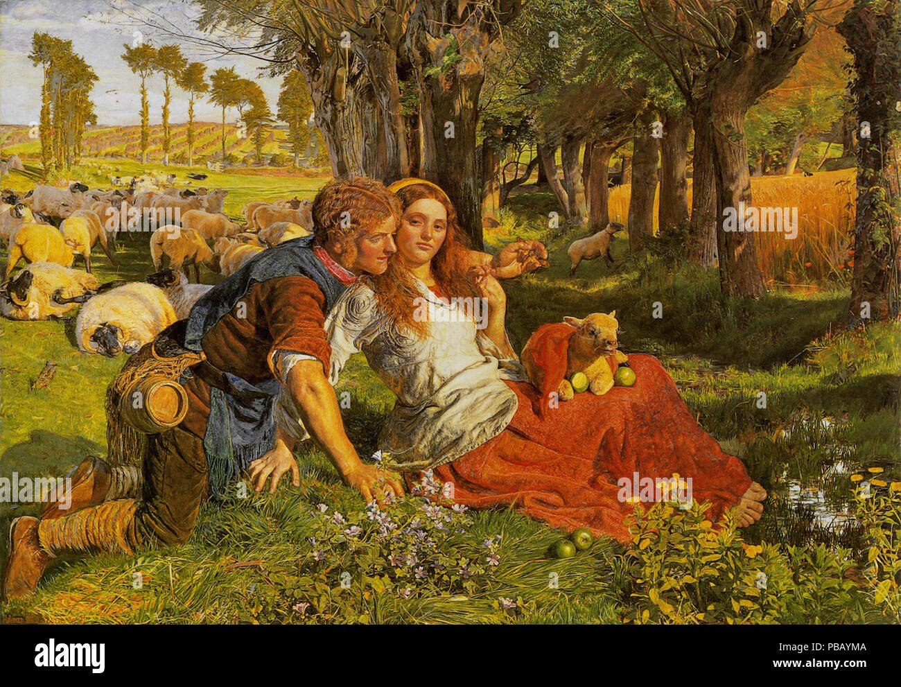 Xix th century william holman hunt the hireling shepherd hi-res stock photography and images - Alamy