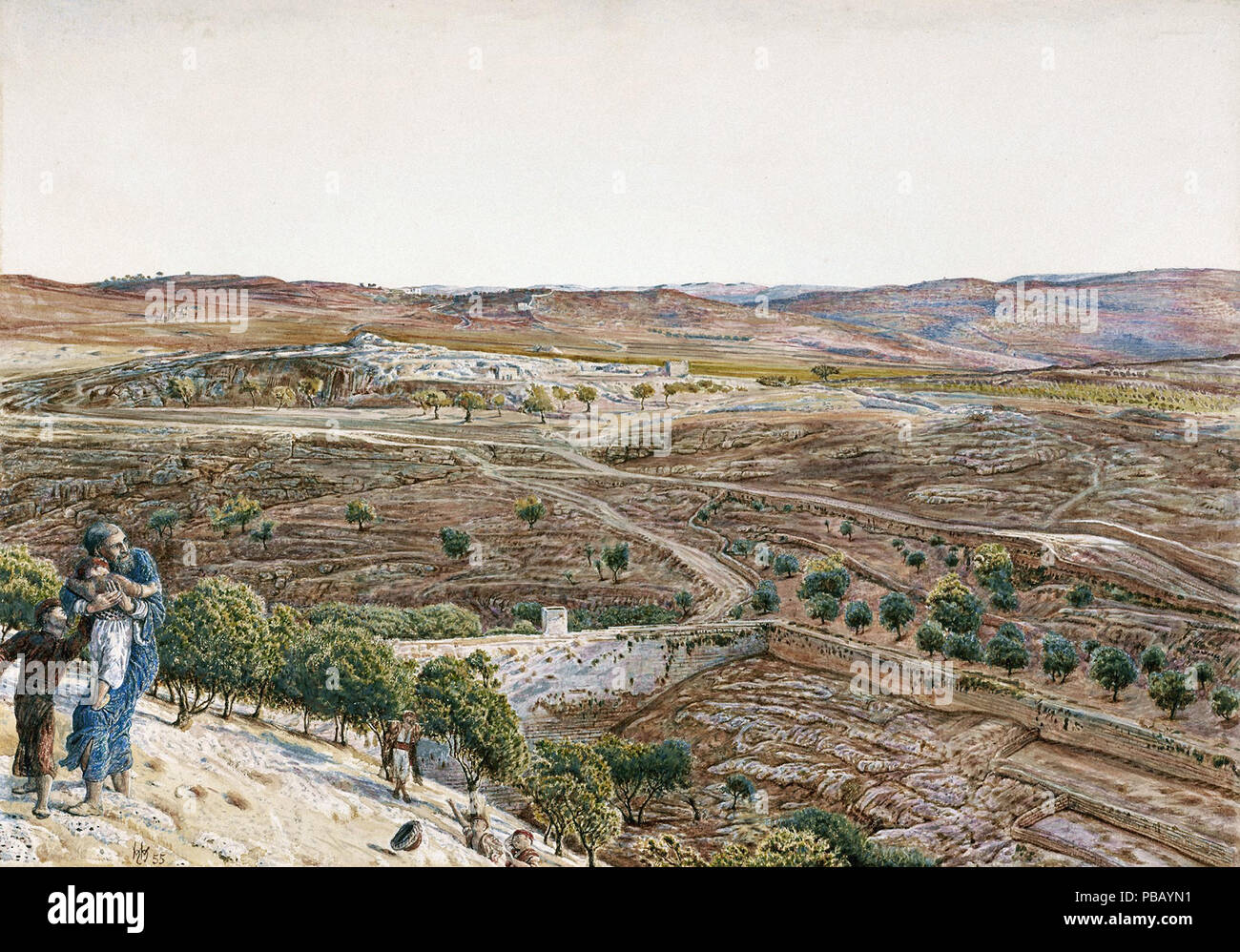 Hunt William Holman - the Plain of Rephaim from Zion Jerusalem Stock ...