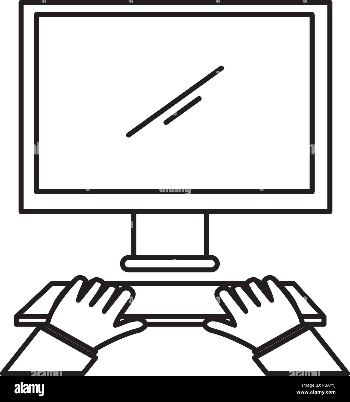 Hands fingers typing Stock Vector Images - Alamy