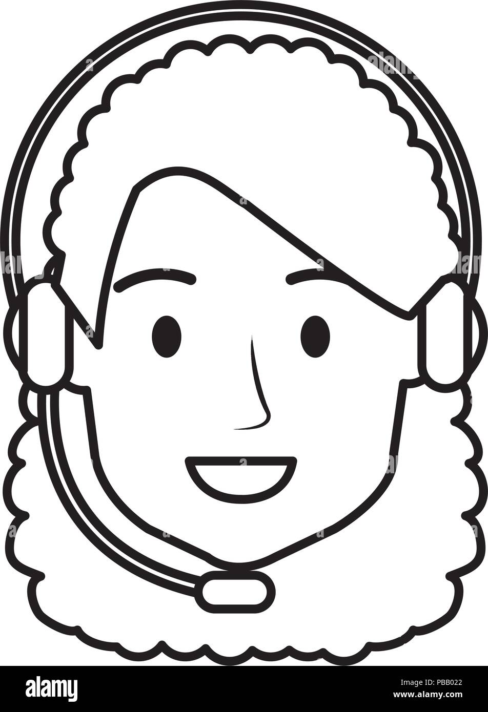call center woman with headset character Stock Vector Image & Art - Alamy