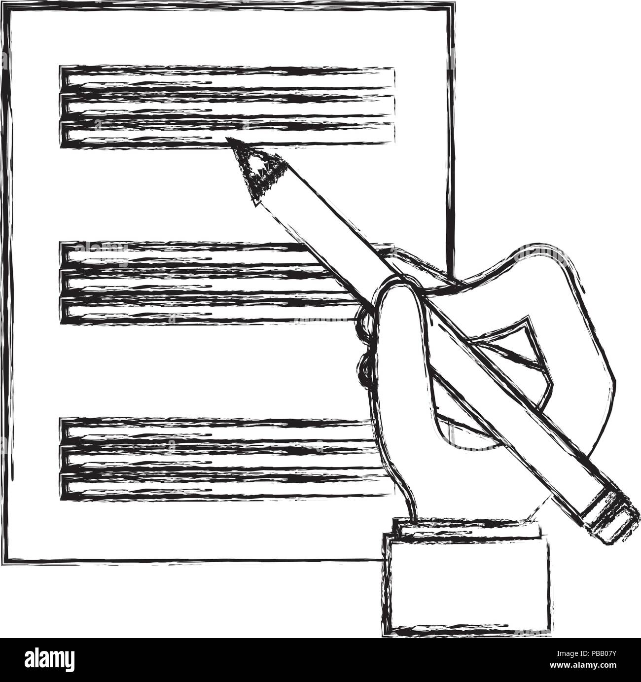 hand writing with pencil in documents paper Stock Vector Image & Art ...