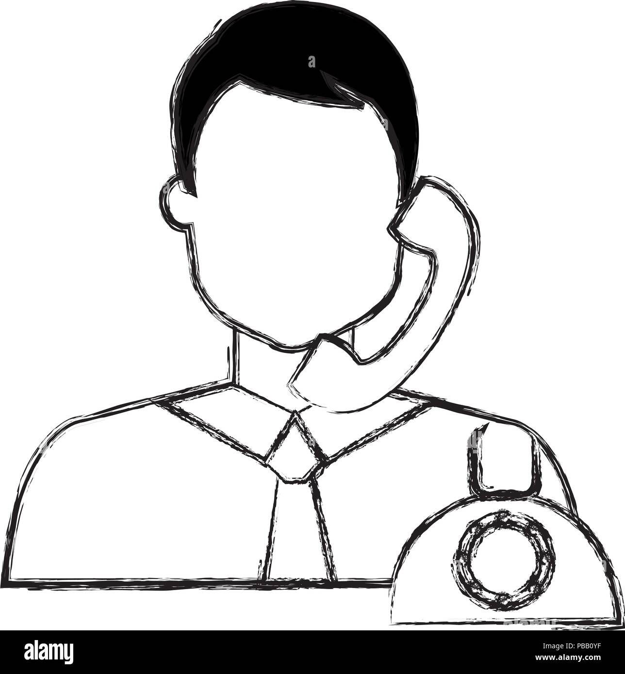 call center agent with telephone Stock Vector Image & Art - Alamy