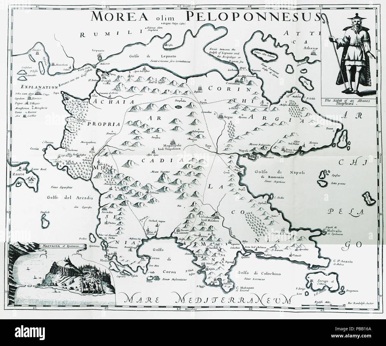 Peloponnesus map hi-res stock photography and images - Alamy