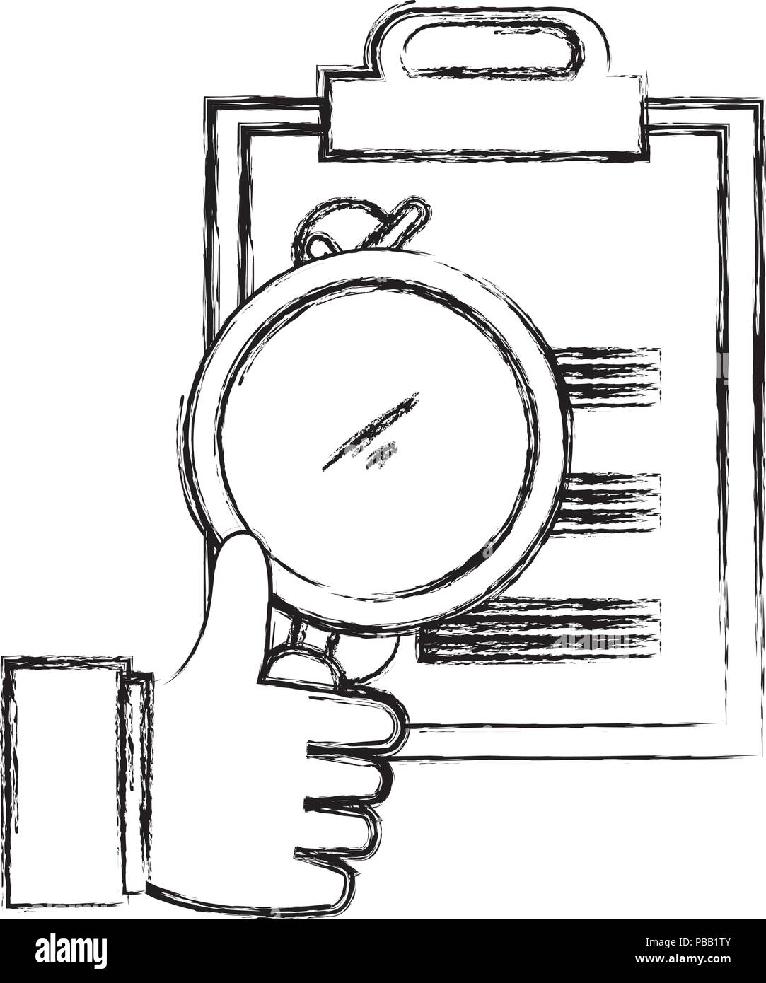 clipboard checklist with magnifying glass Stock Vector Image & Art - Alamy