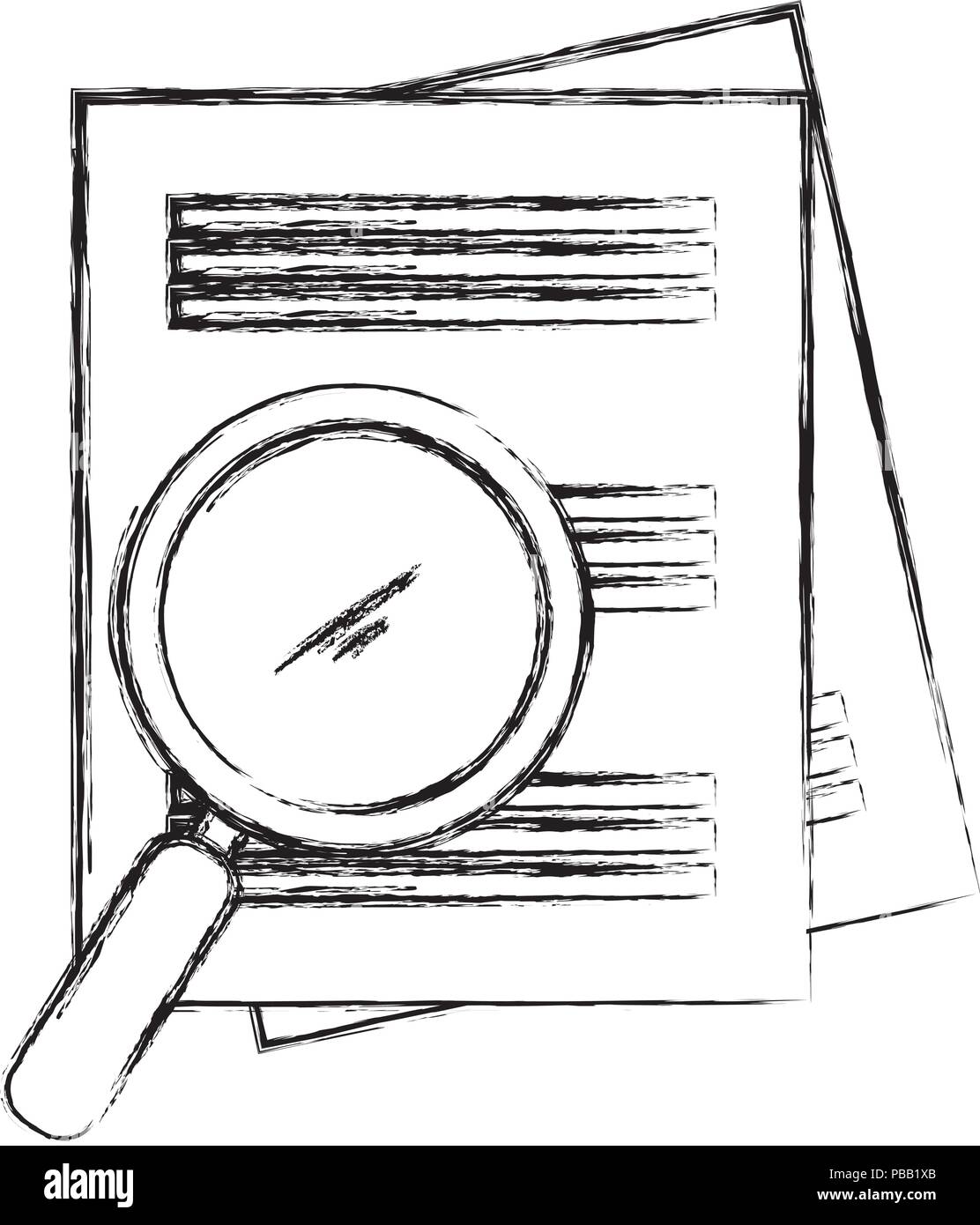 magnifying glass with documents Stock Vector Image & Art - Alamy