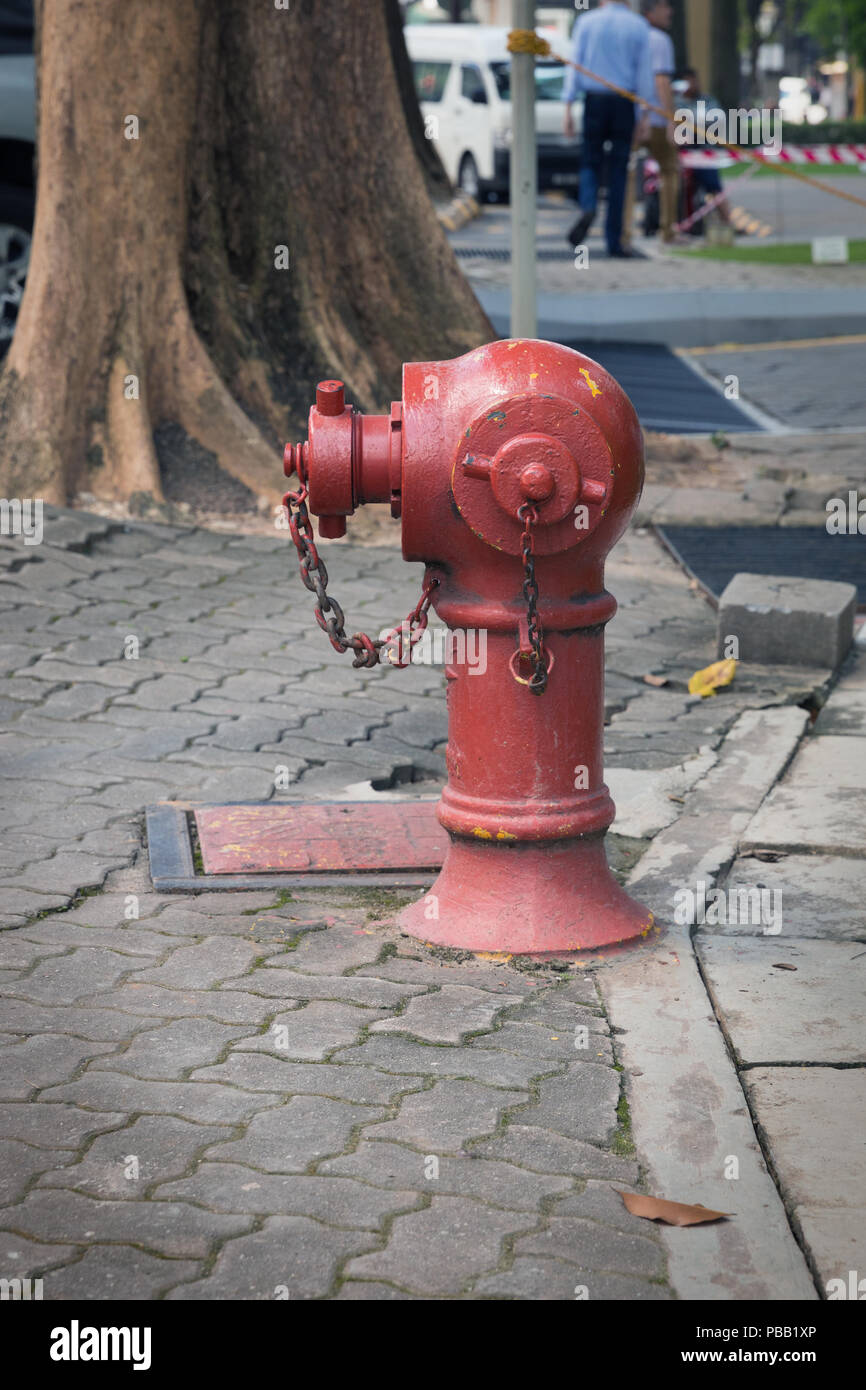 Fire hydrant on a street in Kuala Lumpur to prevent danger risk Stock ...