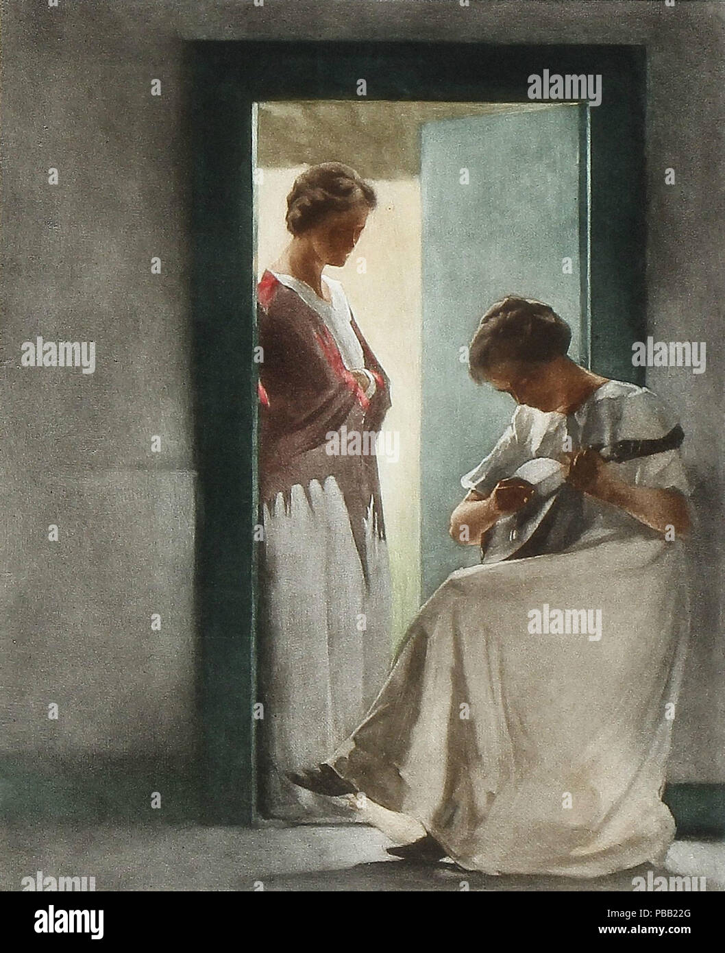 Ilsted Peter - Two Young Girls in a Doorway Stock Photo - Alamy