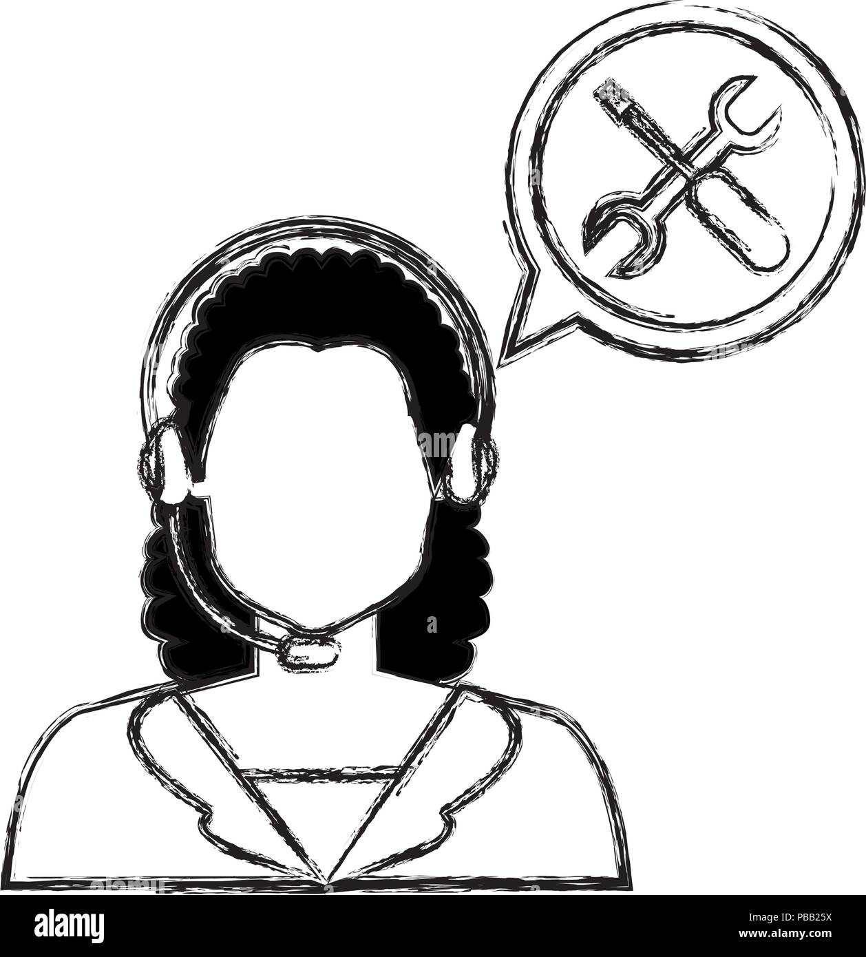 Woman headphone bubble Stock Vector Images - Alamy