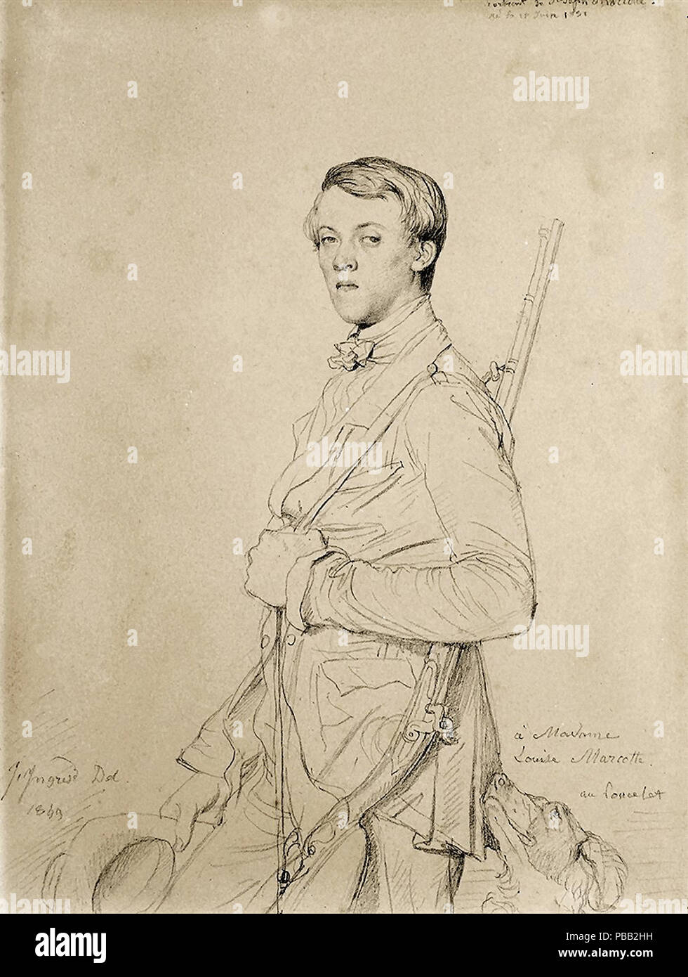 Ingres Jean Auguste Dominique - Portrait of Joseph Marcotte Stock Photo ...