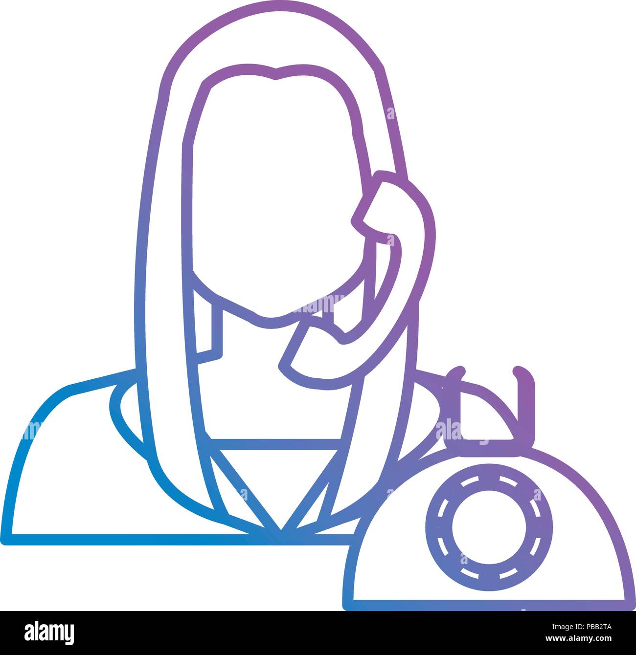 call center woman with telephone character Stock Vector Image & Art - Alamy