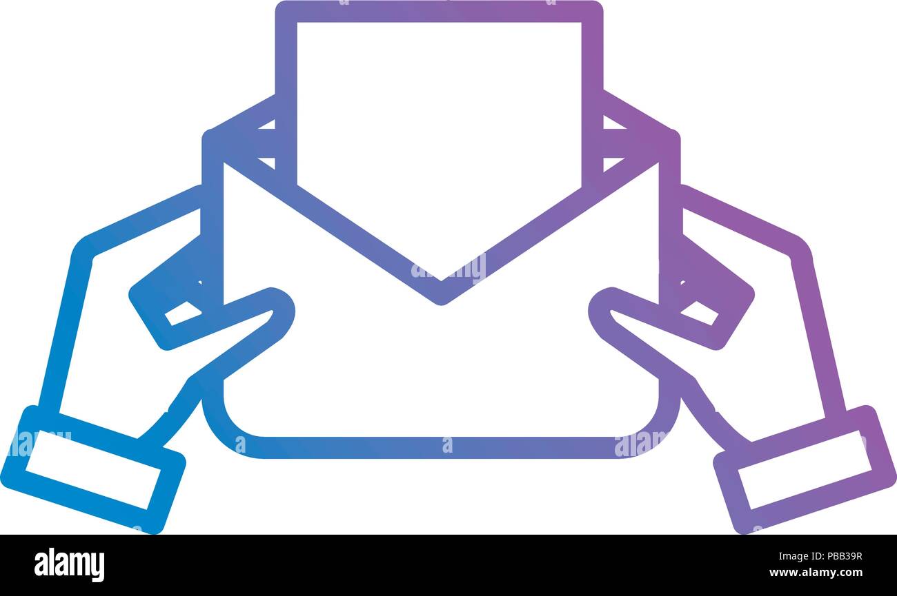 hands with envelope mail Stock Vector Image & Art - Alamy