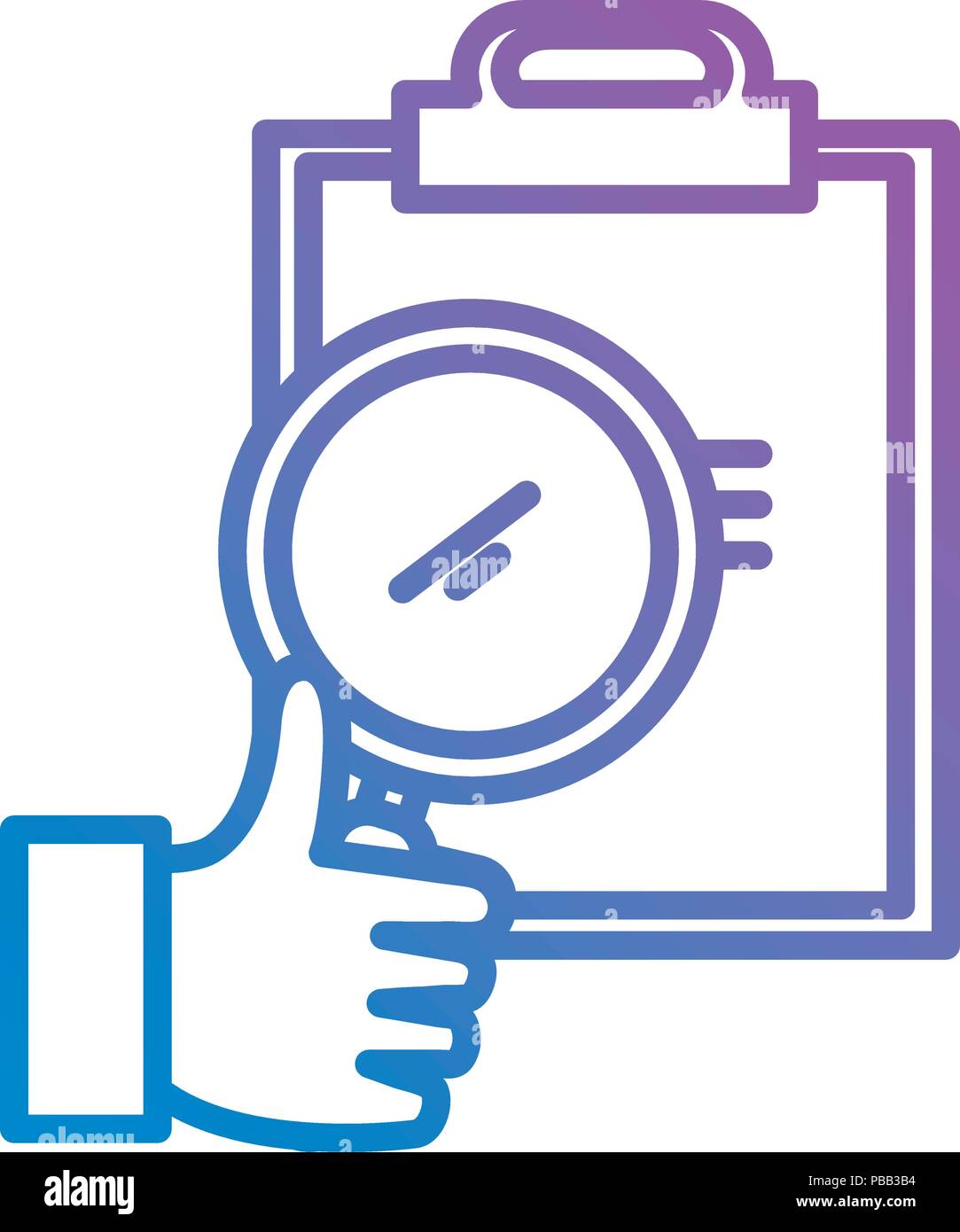 clipboard checklist with magnifying glass Stock Vector Image & Art - Alamy