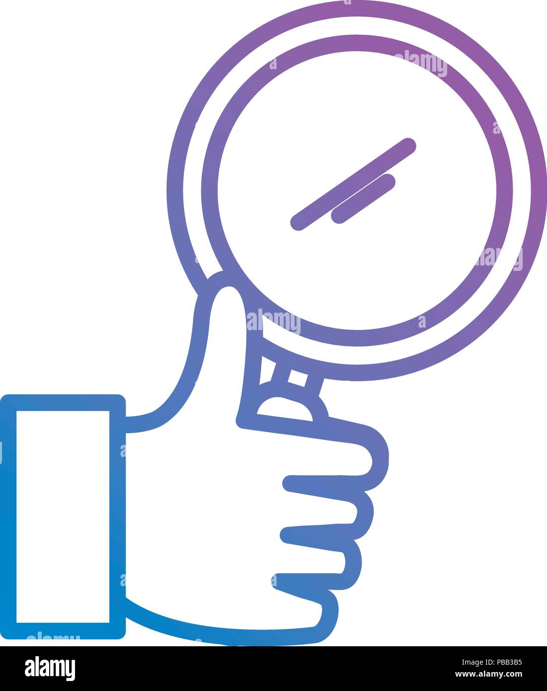 hand with magnifying glass icon Stock Vector Image & Art - Alamy