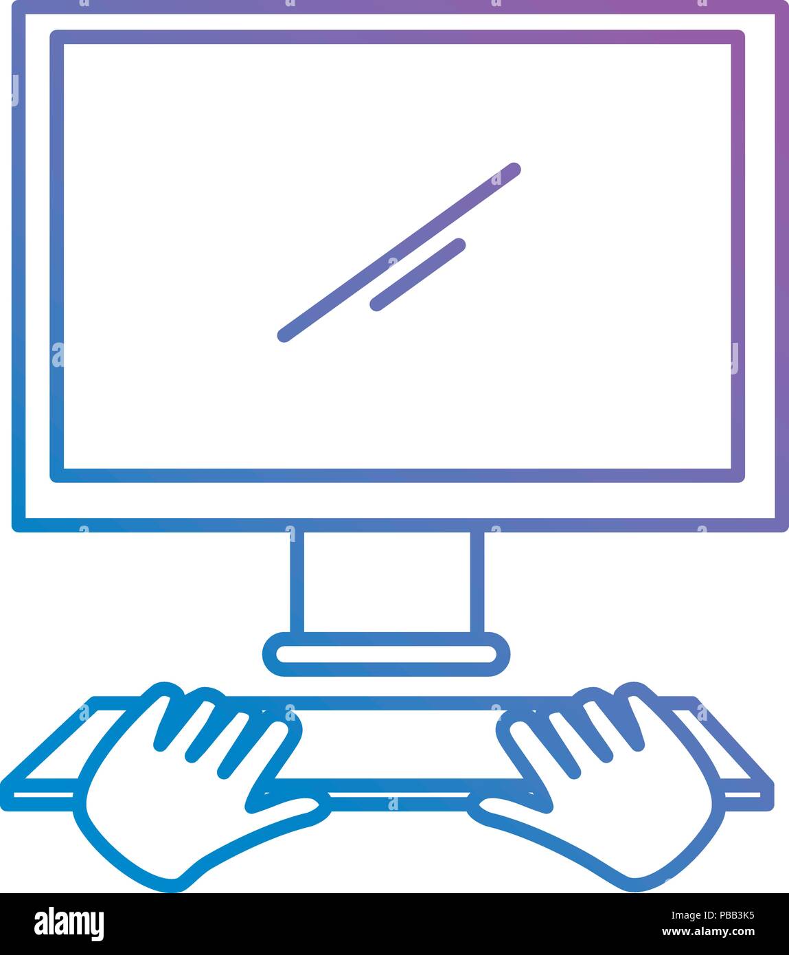 hands typing in keyboard desktop Stock Vector Image & Art - Alamy