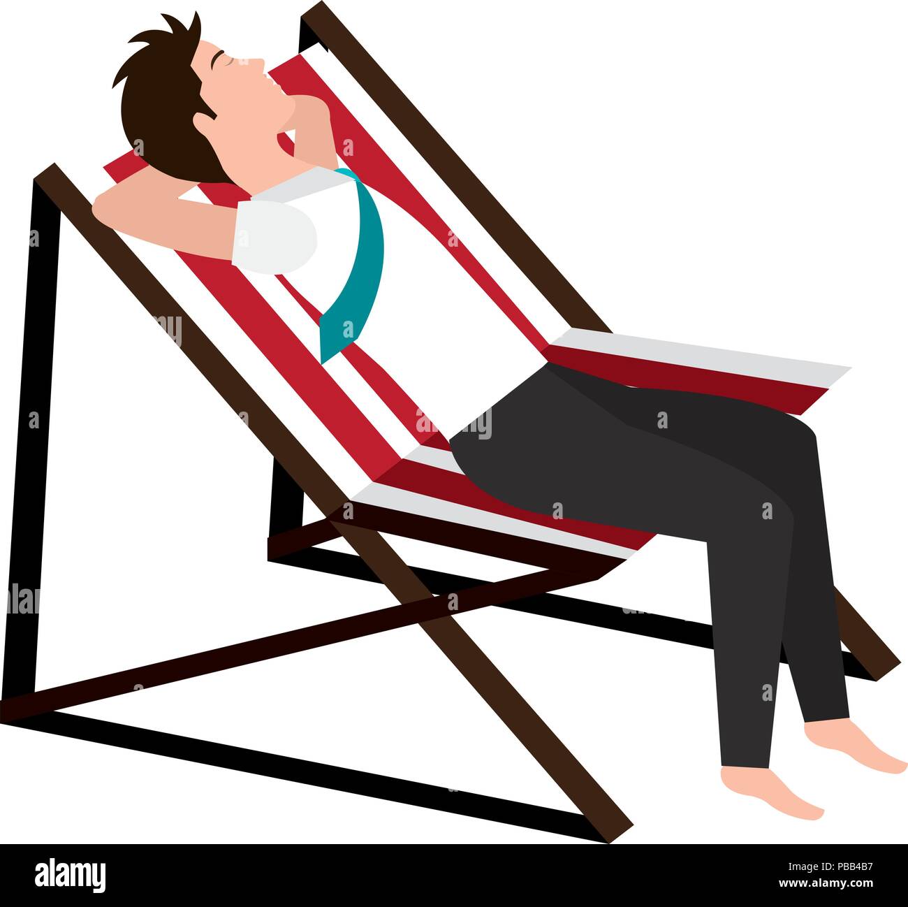 Man in beach chair Stock Vector Images - Alamy