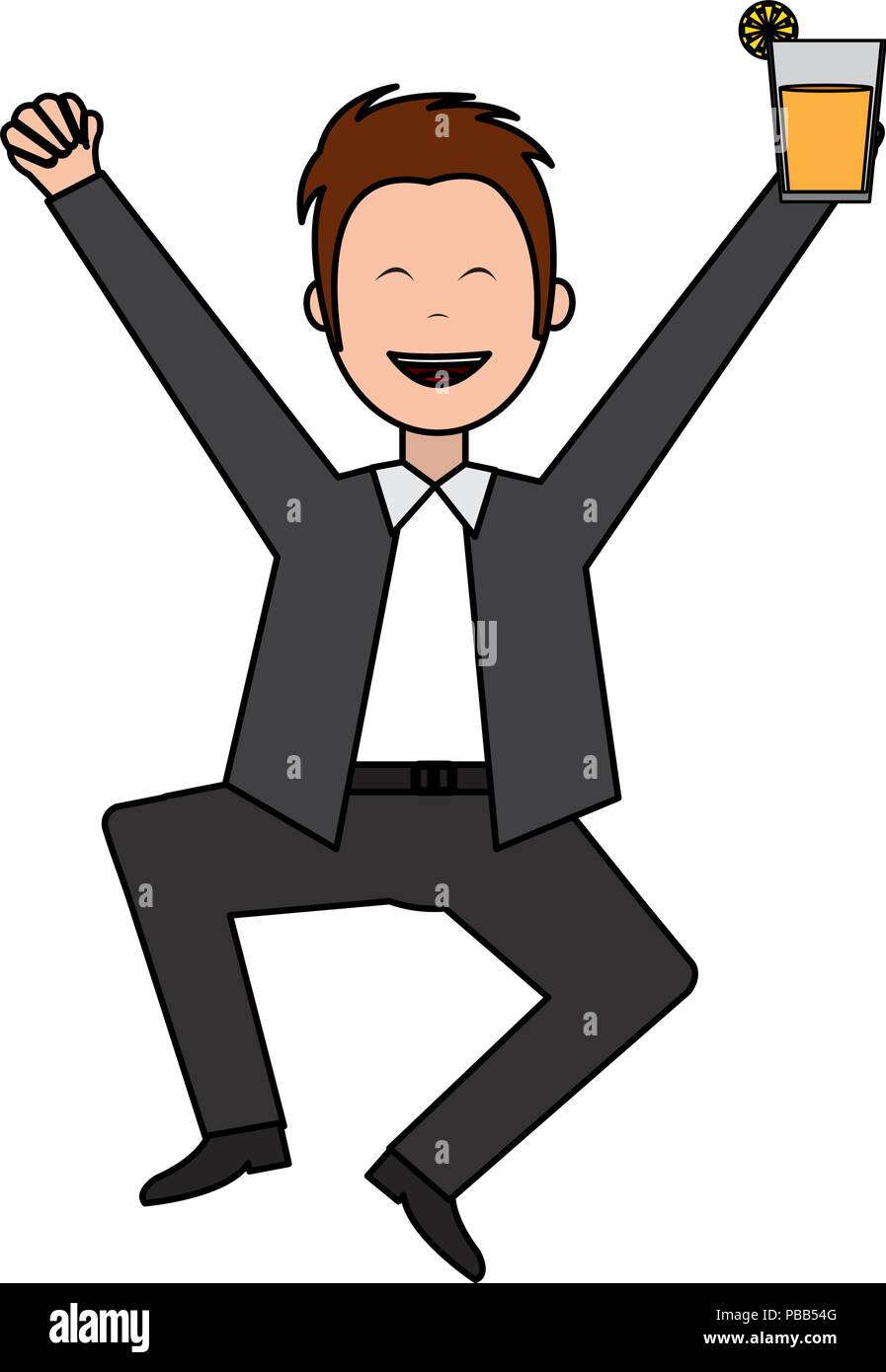 Man celebrating icon image Stock Vector Images - Alamy