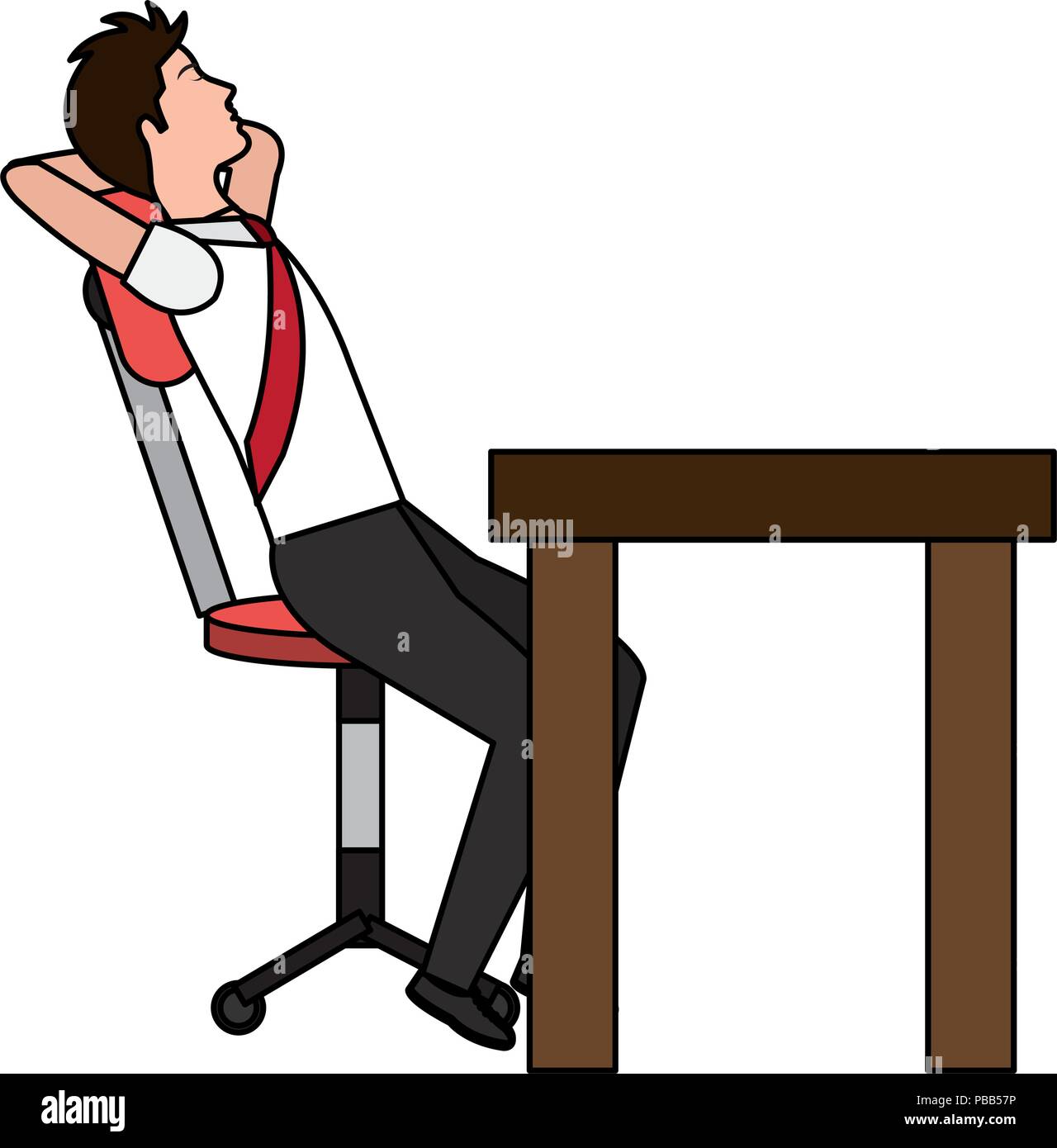 businessman relaxed in the office Stock Vector Image & Art - Alamy