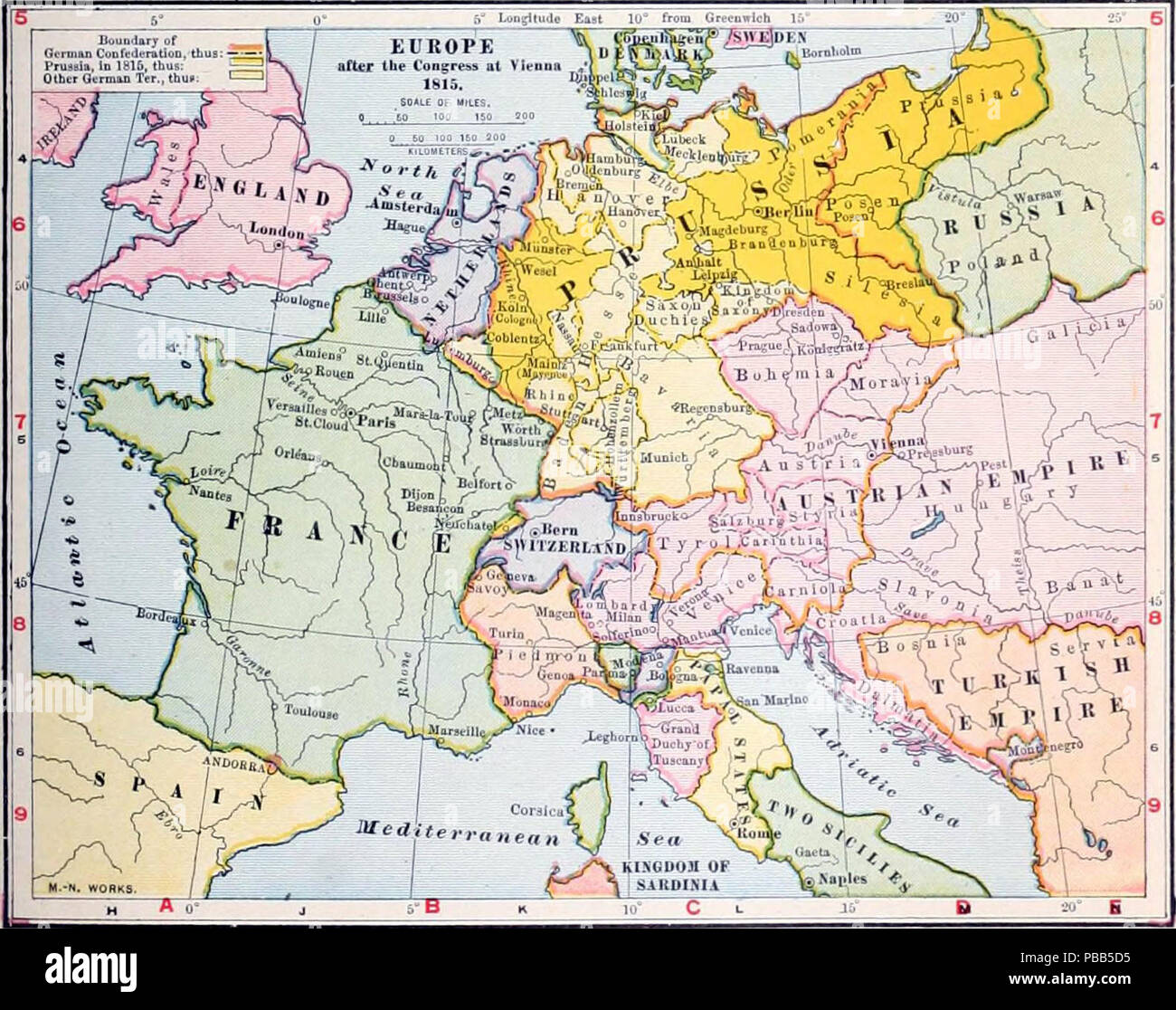 1101 NIE 1905 Europe - After the Congress of Vienna Stock Photo - Alamy