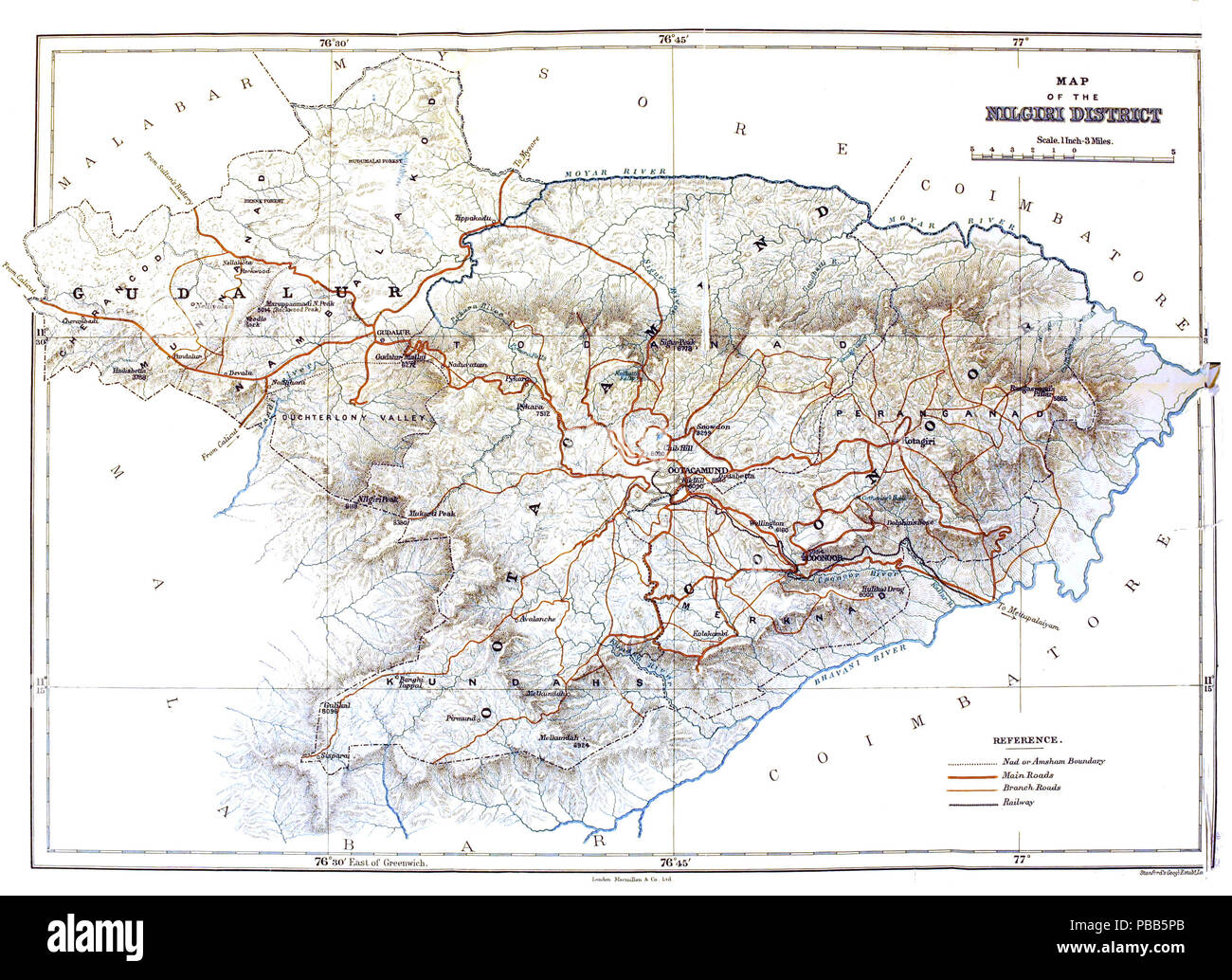 1102 Nilgiris map Stock Photo - Alamy