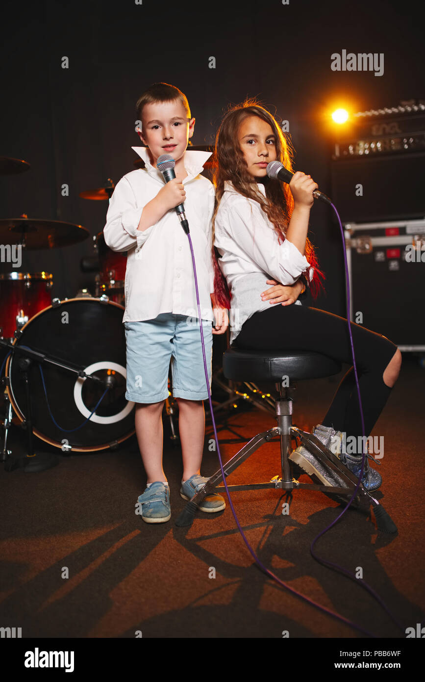 Kids boy drummer concert hi-res stock photography and images - Alamy