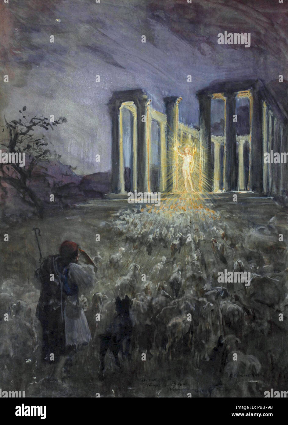 Jacomb-Hood George Percy - the Temple of Bassae Peloponese Greece Stock ...