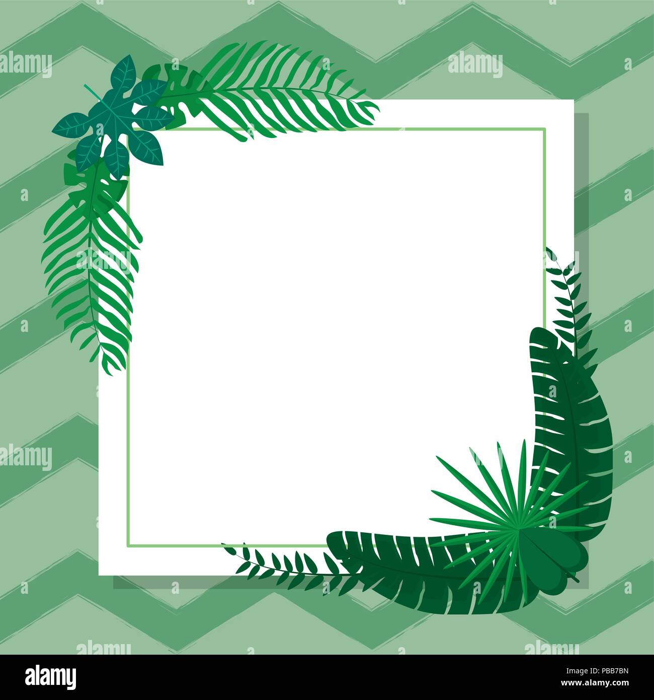 Tropical leaves frame Stock Vector Image & Art - Alamy