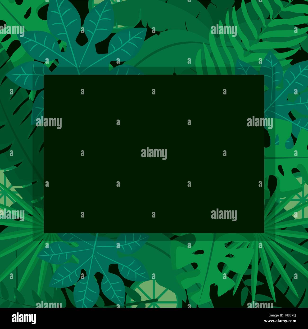 Tropical leaves frame Stock Vector Image & Art - Alamy