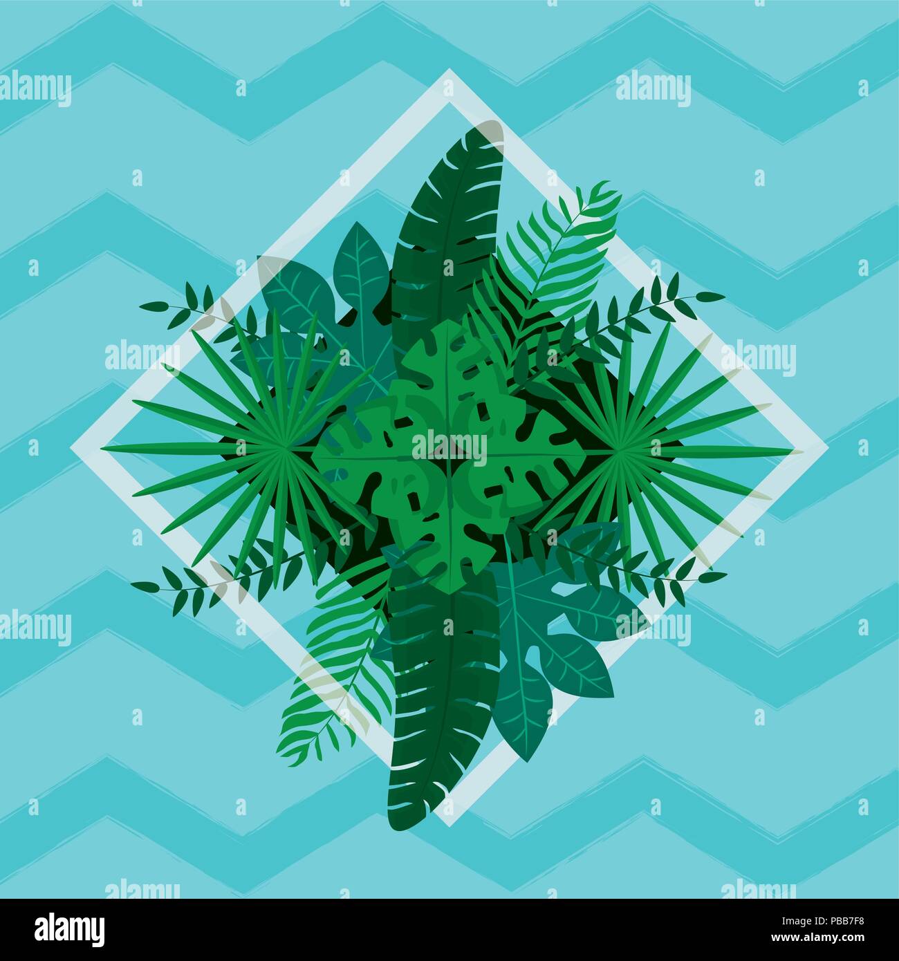 Tropical leaves frame Stock Vector Image & Art - Alamy