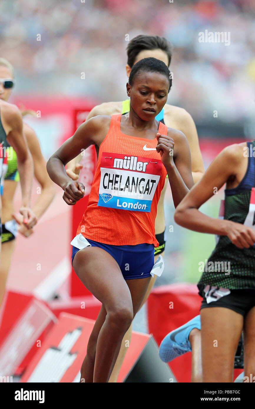 Sheila CHELANGAT (Kenya) competing in the Women's 3000m Final at the ...