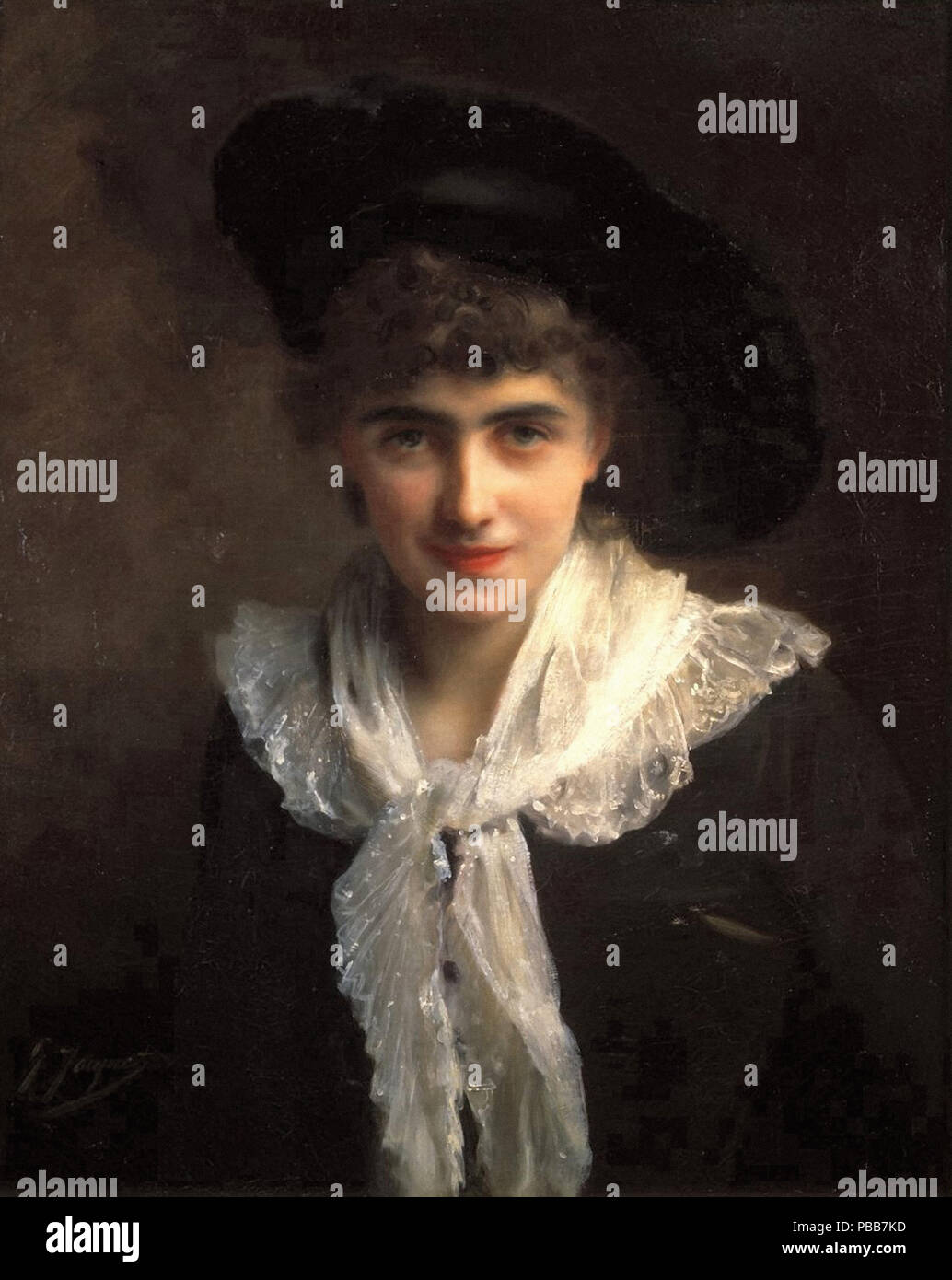 Jacquet Gustave Jean - Portrait of a Gentlewoman (Portrait of Madame ...