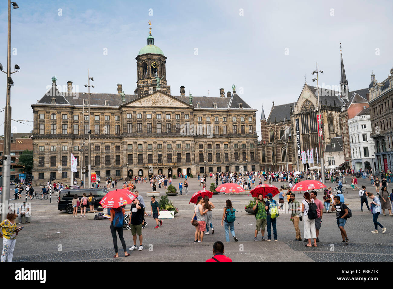 The Dam Square with the Royal Palace Amsterdam Stock Photo - Alamy
