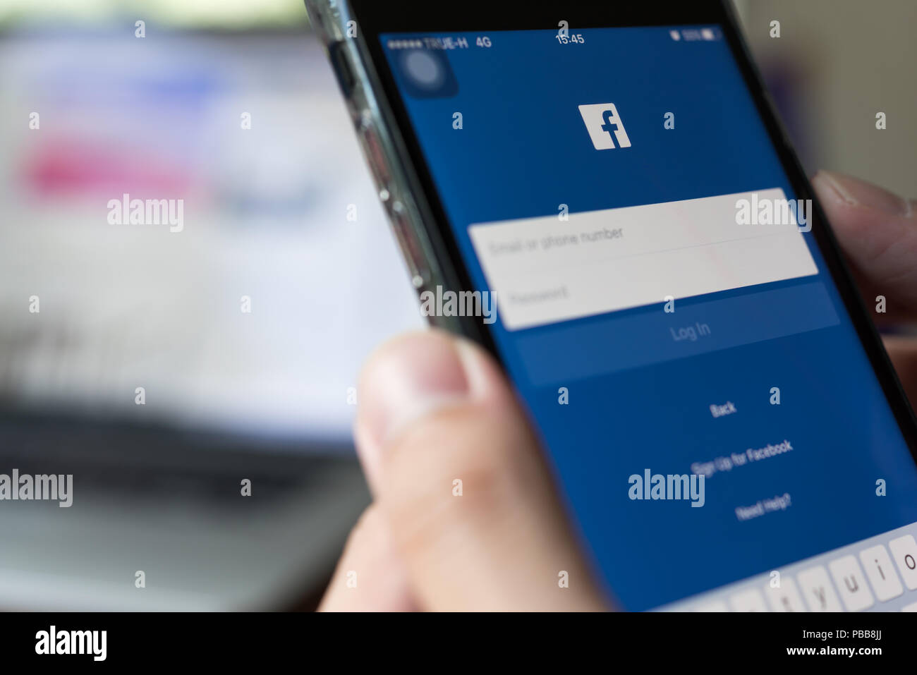 Facebook login screen on hi-res stock photography and images - Alamy