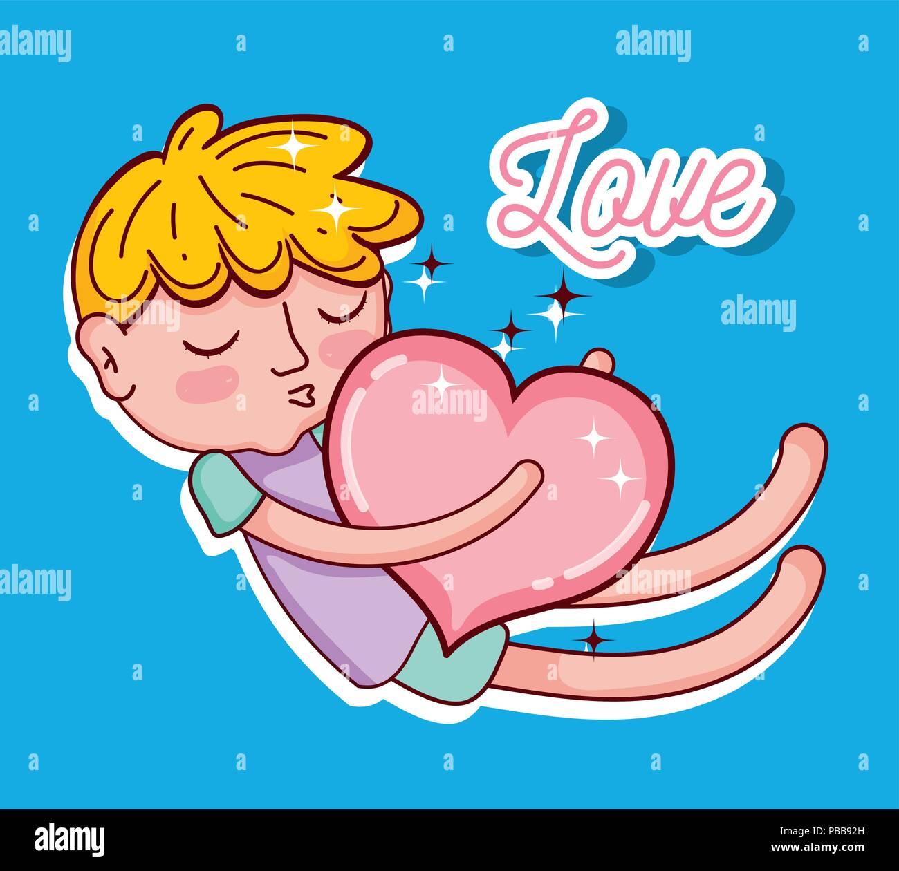 Kids and love cartoons Stock Vector Image & Art - Alamy