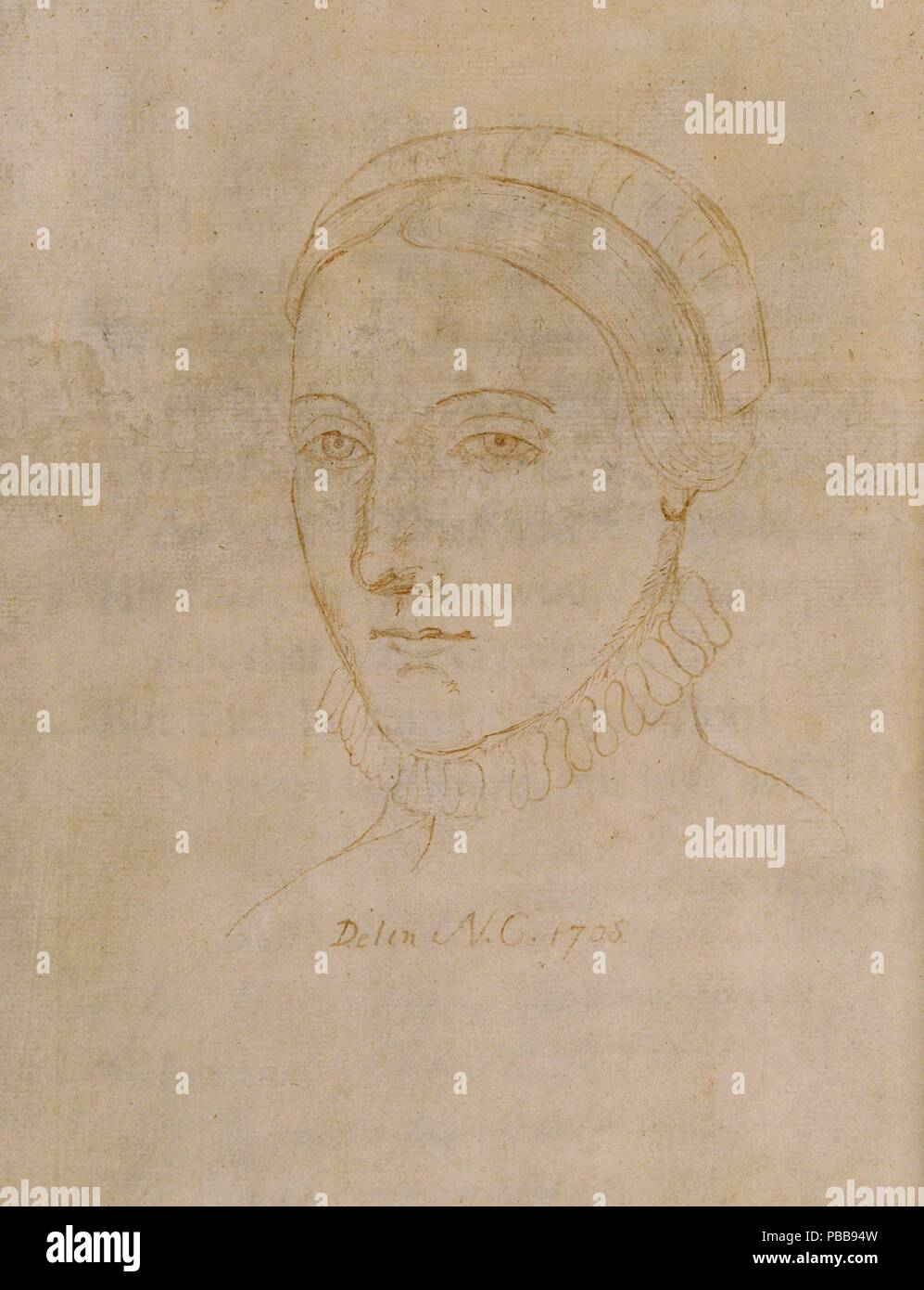 Portrait of Anne Hathaway (1555/6-1623), the wife of William ...