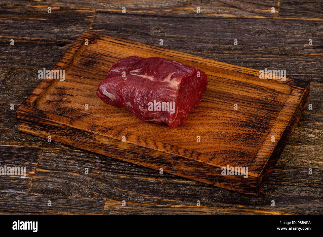 Raw beef steak Fillet Black Angus Stock Photo - Alamy