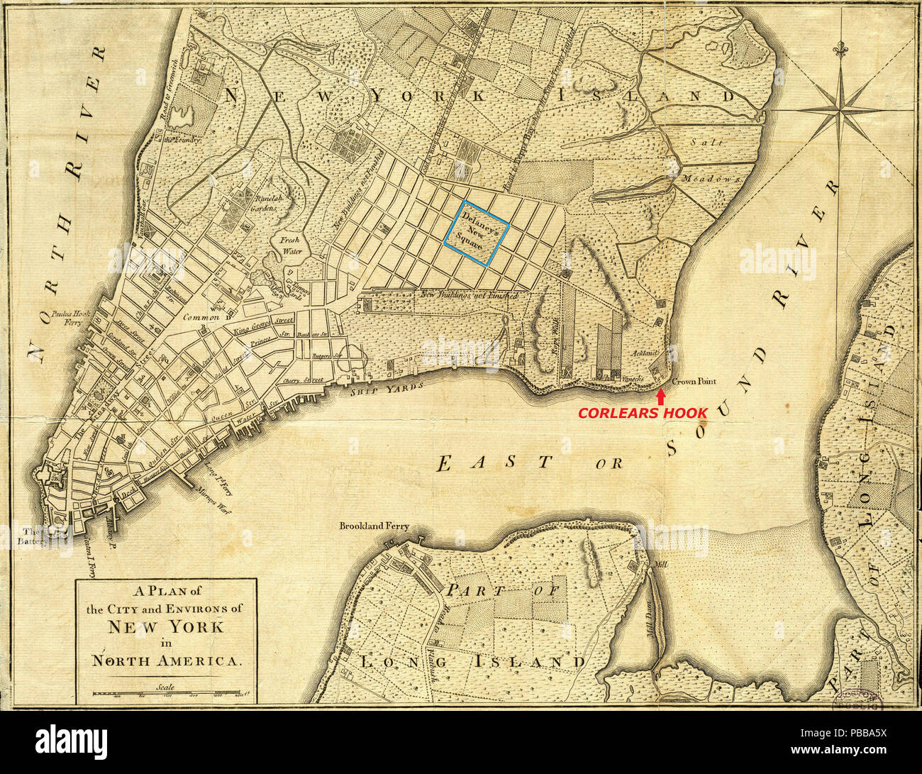 Map of new york city 1776 hi-res stock photography and images - Alamy