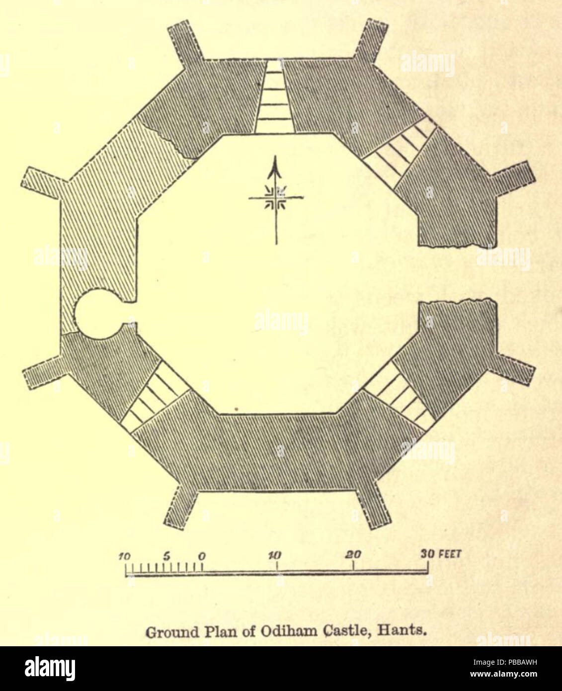 1126 Odiham Castle plan 1872 Stock Photo - Alamy