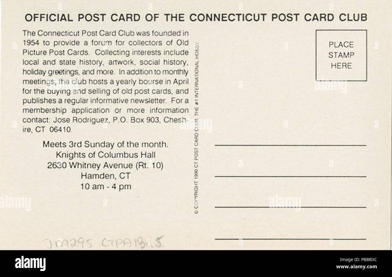 1127 Official Post Card of the Connecticut Post Card club, multiple ...