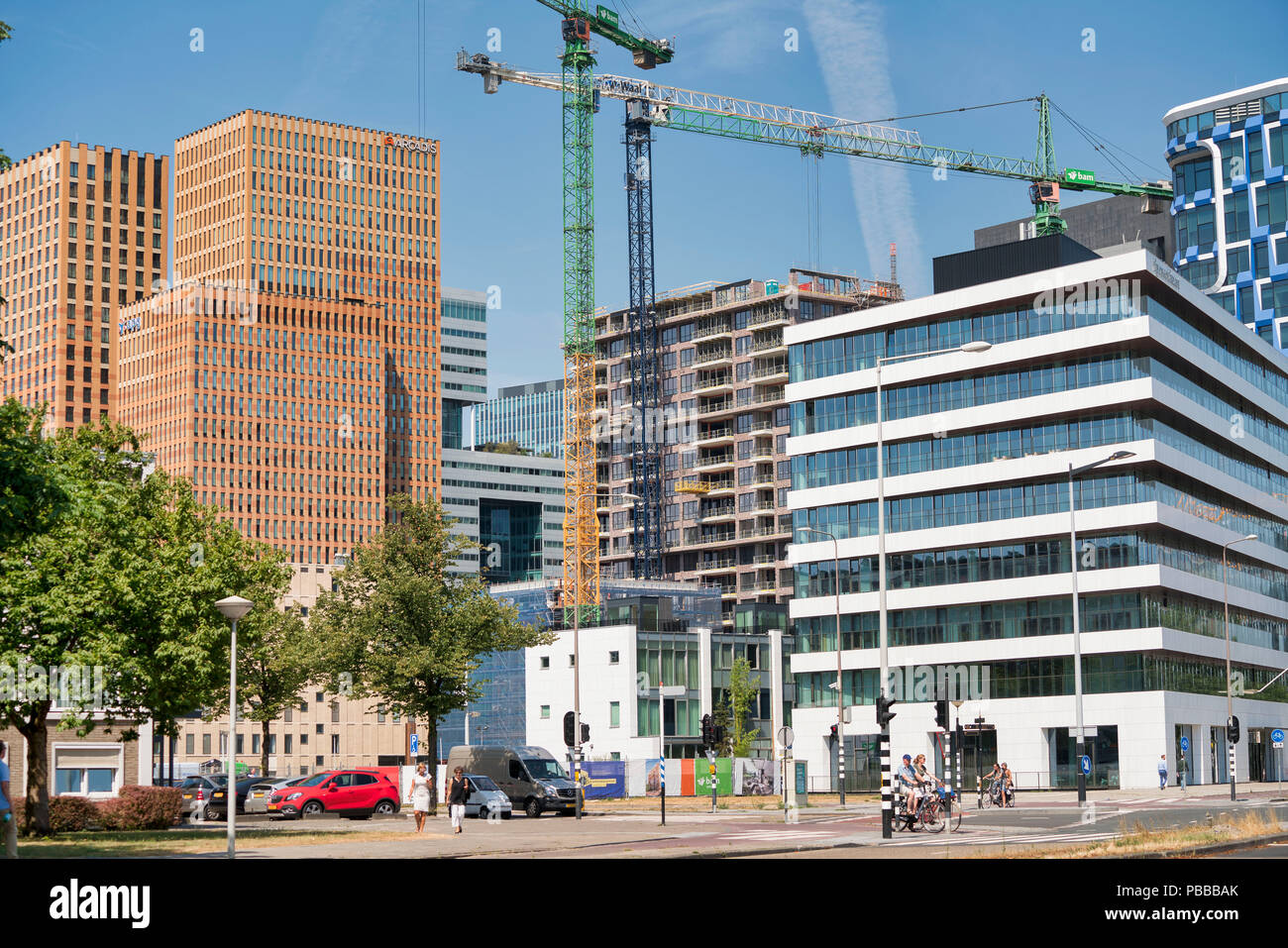 The Zuidas is a business district in Amsterdam. New residential towers ...