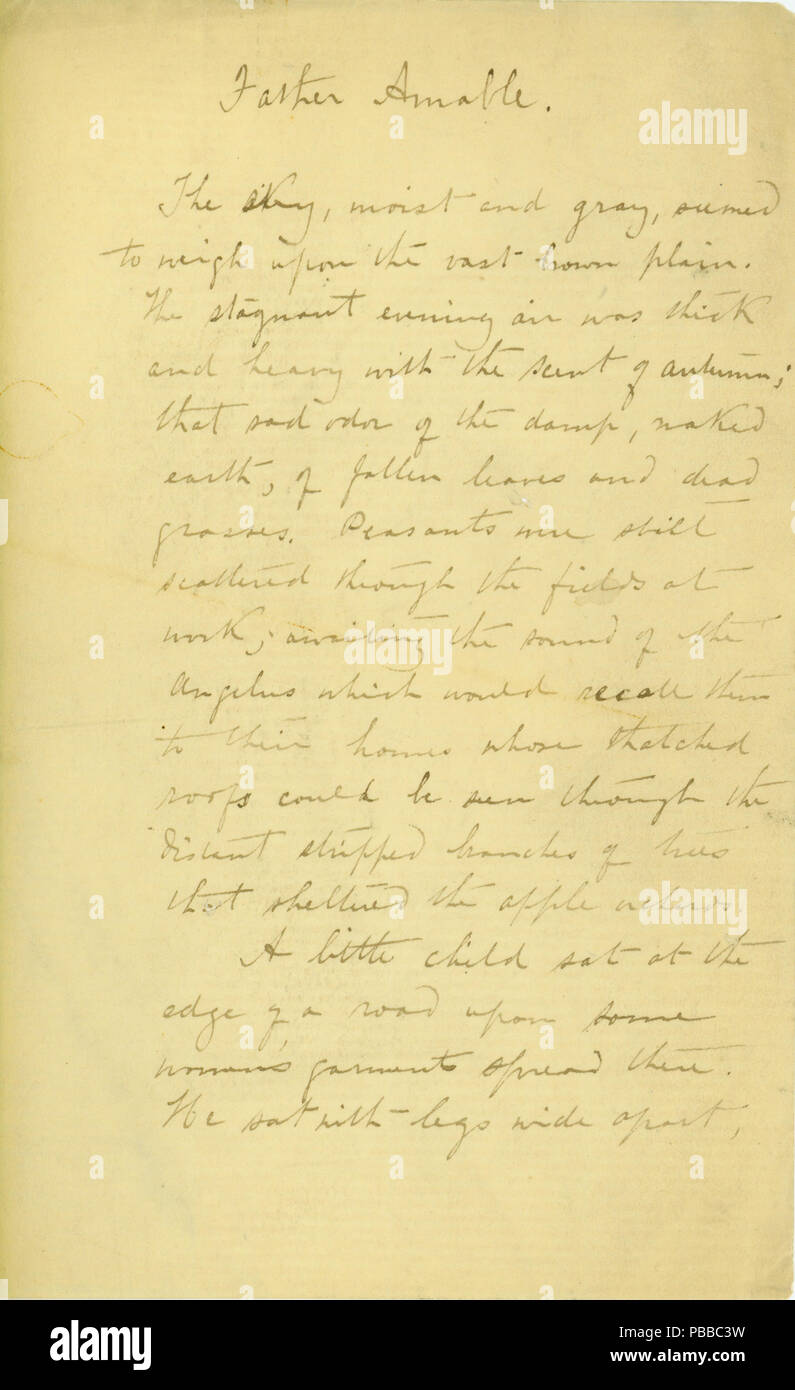 1142 Original manuscript of short story, "Father Amable" (first draft ...