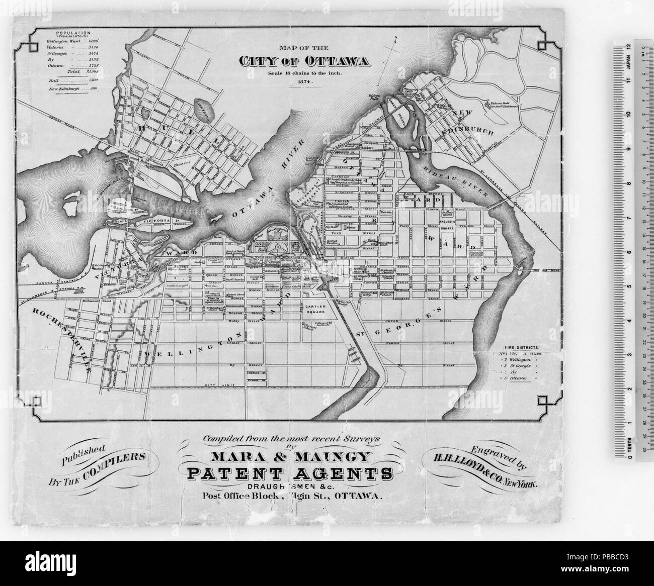 1144 Ottawa map 1874 Stock Photo - Alamy
