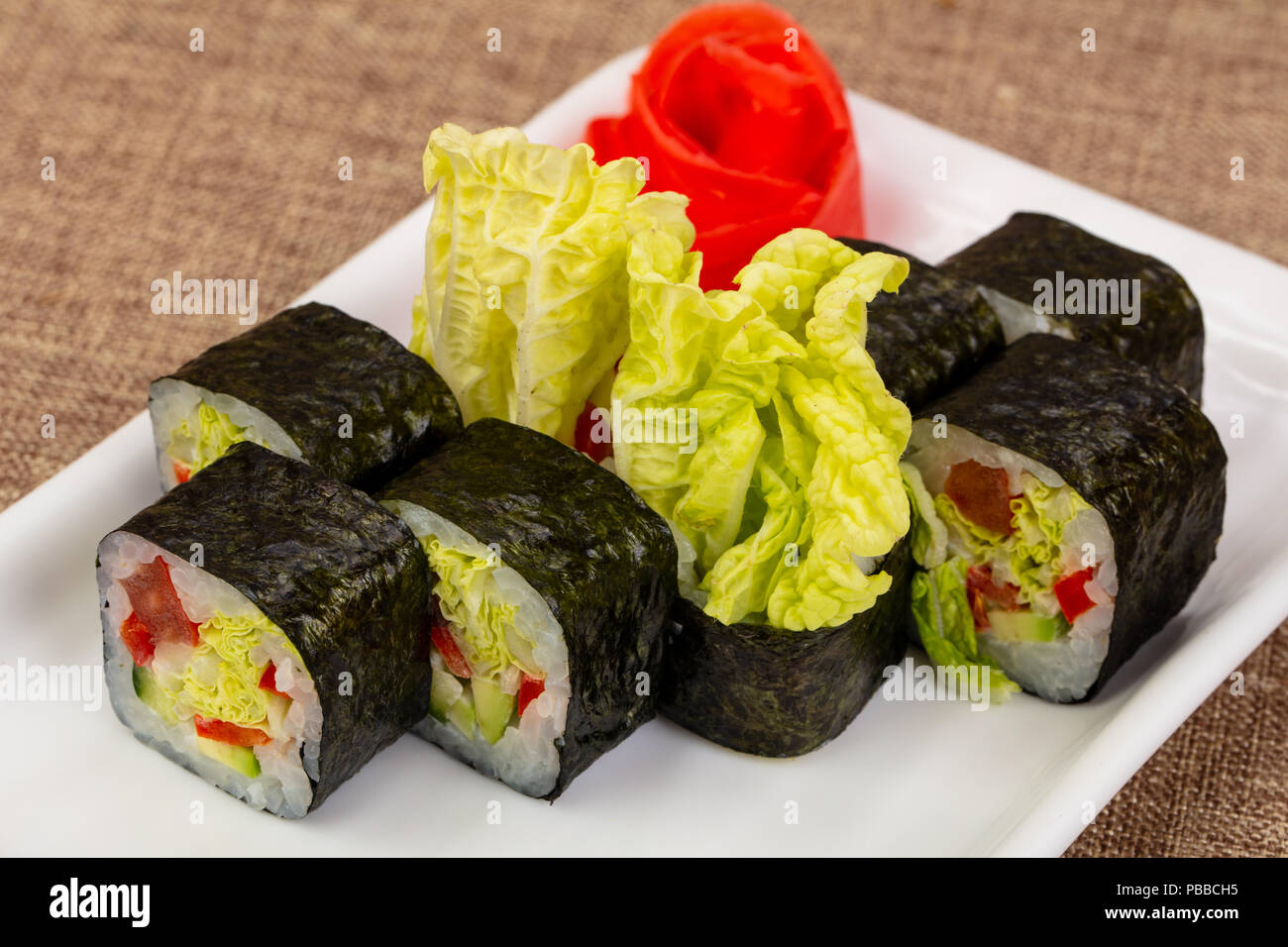Japanese traditional cold vegetable roll Stock Photo - Alamy