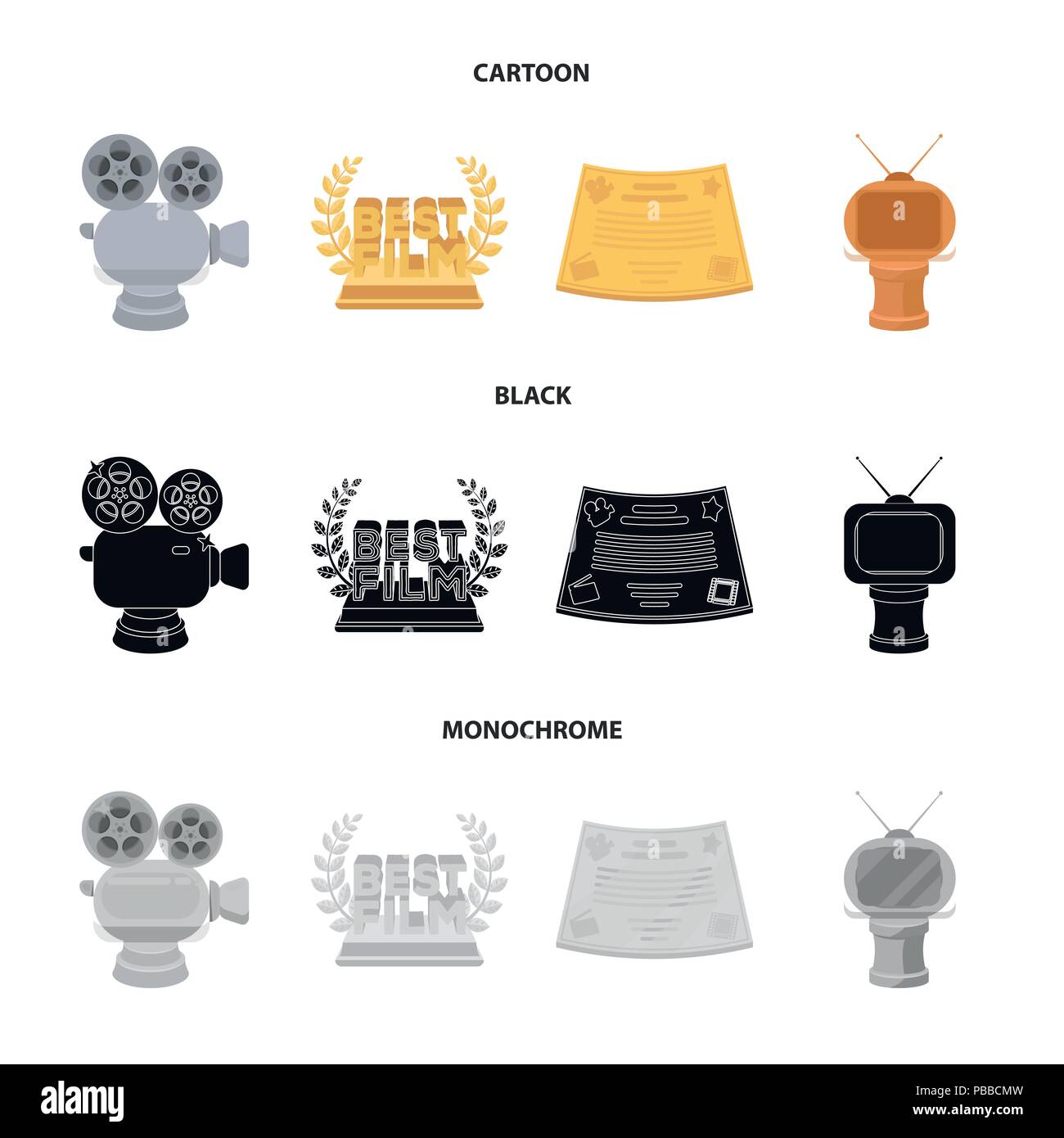 Silver camera. A bronze prize in the form of a TV and other types of ...