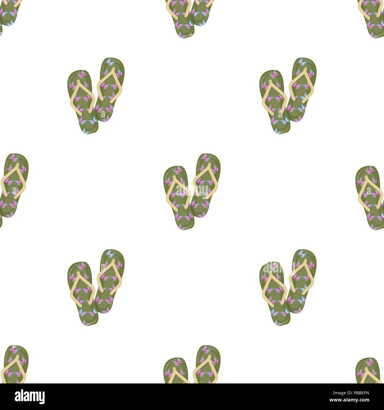 Flip-flops cartoon icons in set collection for design. Beach shoes vector symbol stock ...
