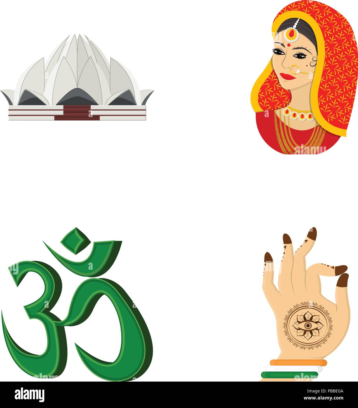 Country India cartoon icons in set collection for design.India and ...
