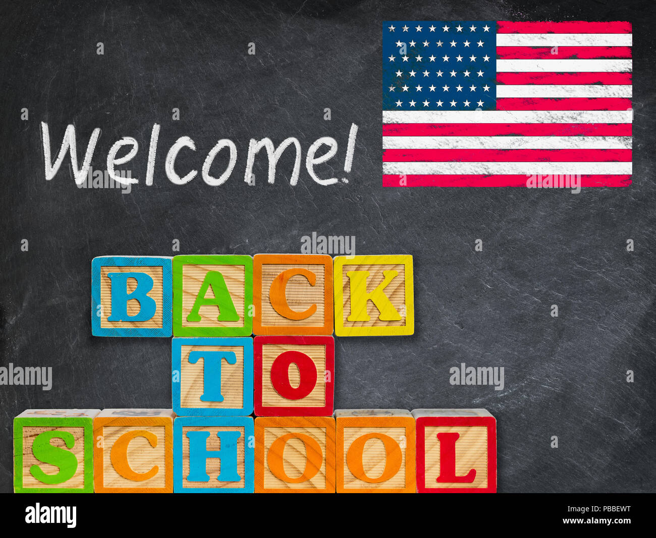 Chalkboard welcome message hi-res stock photography and images - Alamy